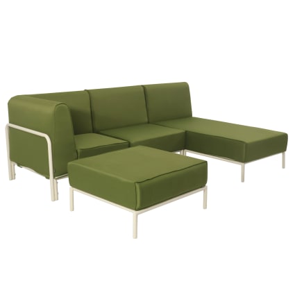 Set modulare di mobili da giardino bassi 4 posti verde kaki Patio ...