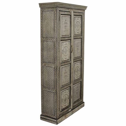 Armario de madera verde pintado a mano 92x42x183 cm | Maisons du Monde
