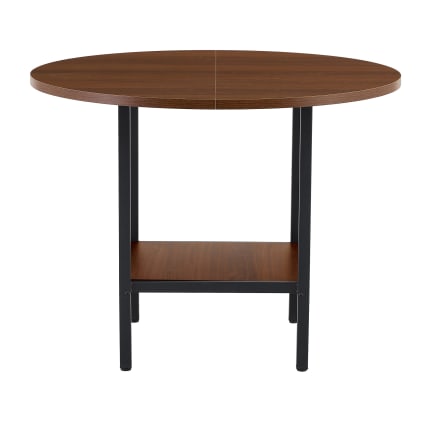 Tavolo da pranzo rotondo con ripiano metallo 100 cm noce | Maisons du Monde