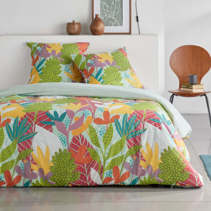 Parure de lit imprimé Floral 240x220cm Vert Sunshine janie | Maisons du ...