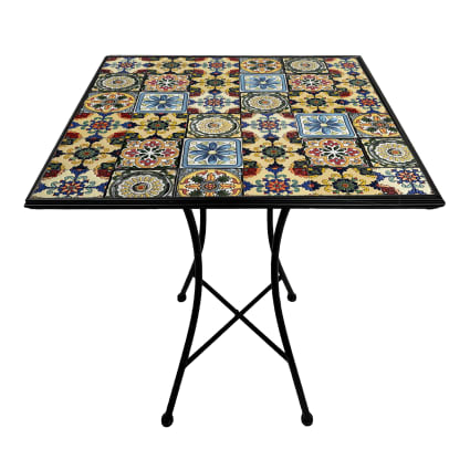 Tavolino da bistrot con motivo a mosaico - Yellow Breeze Camilla ...