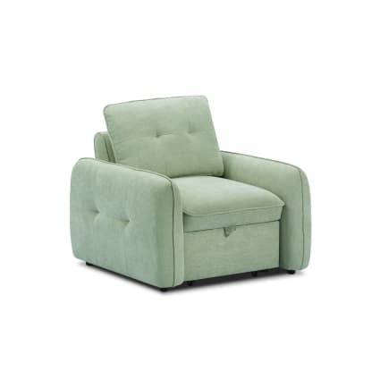 Fauteuil convertible 1 place tissu chenille vert Impa | Maisons du Monde
