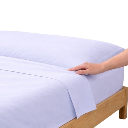 Sábana encimera azul cama 150cm - 100% Algodón Basic cotton | Maisons ...