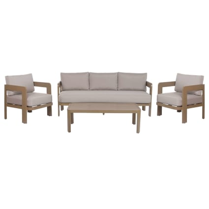Salon de jardin en aluminium marron 5 places Rondeo | Maisons du Monde