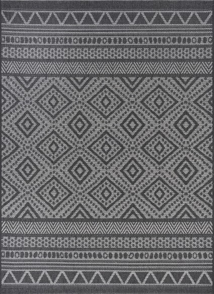 Tapis intérieur extérieur design losange, anthracite, 240 x 340 cm ...
