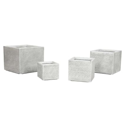 Juego de 4 macetas cuadradas de magnesia gris Arboleo | Maisons du Monde