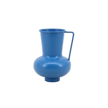 Vaso in metallo blu con manico 17cm Mirko | Maisons du Monde