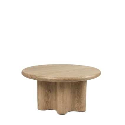 Table basse ronde en bois couleur chêne de 80 cm Philip | Maisons du Monde