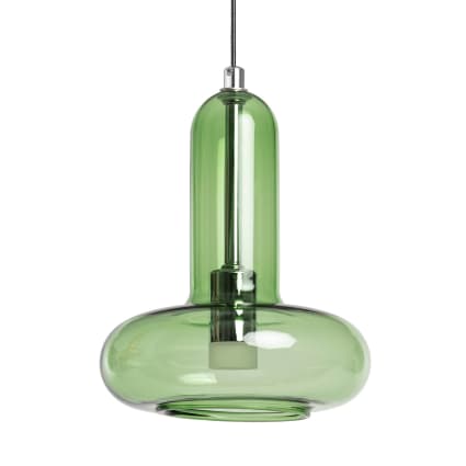 Lámpara colgante de interior led, interior de cristal, ø15cm, verde ...