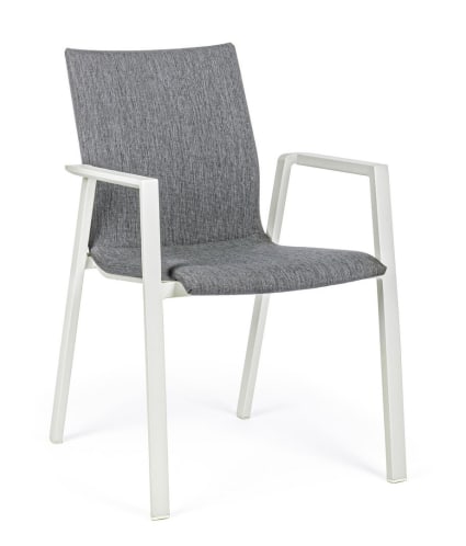 Set 6 Sedie in alluminio con imbottitura Off-White Ottawa | Maisons du ...