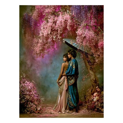 Quadro con ciliegio e coppia in alu-dibond multicolore 100x75 cm ...