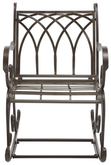 Fauteuil à bascule pour l'extérieur en fer brun rustique Lucero ...
