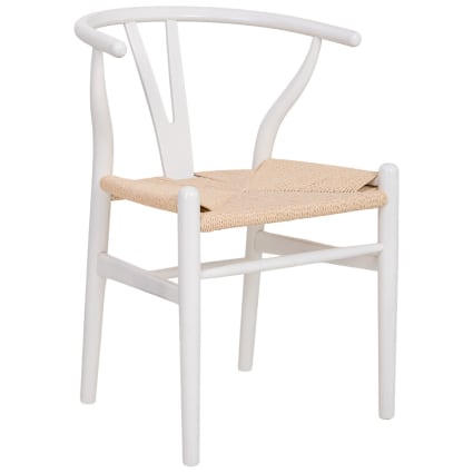 Holzstuhl mit Seil sitzfläche, 50x41x44/77 cm Weiß | Maisons du Monde