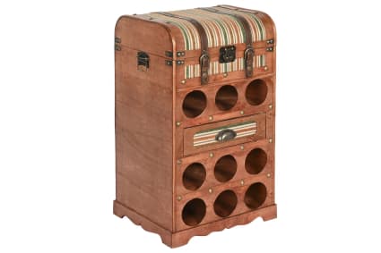 Botellero de madera marrón 40x355x71 cm 9 botellas Millésime | Maisons ...