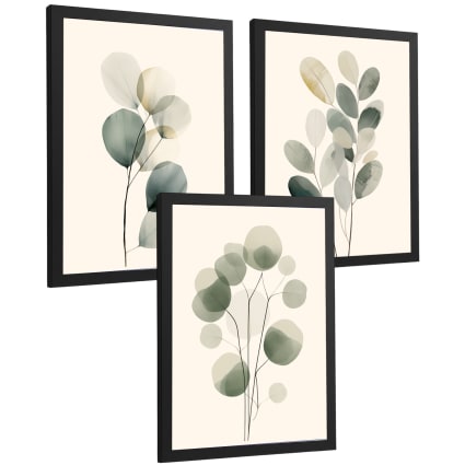 Plantas Juego de 3 Cuadros Marco Negro A3 | Maisons du Monde