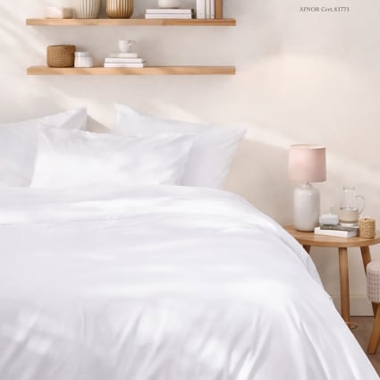 Parure de lit en coton bio blanc 240x220 Les indispensables | Maisons ...