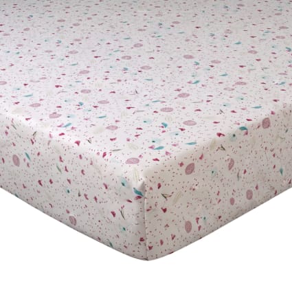Drap-housse en coton rose 140x190x28cm Rose menthol | Maisons du Monde