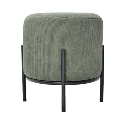 Pouf piccolo tondo in velluto a coste verde Bonn velvet | Maisons du Monde