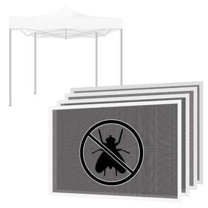Set 4 zanzariere per gazebo 3x3 m con velcro, colore nero | Maisons du ...