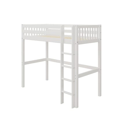 Letto a soppalco in legno massello di pino colore bianco 90x200 Nordic ...