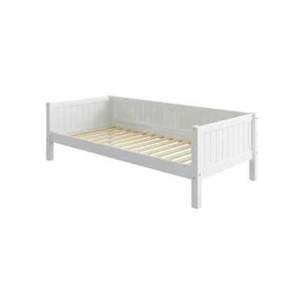 Lit simple enfant en pin massif coloris blanc 90x200 Nordic romantic ...
