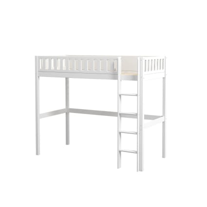 Letto a soppalco in legno massello di pino colore bianco 90x200 Viggo ...