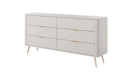 Commode coloris blanc 163 x 38 x 81 cm Lante | Maisons du Monde