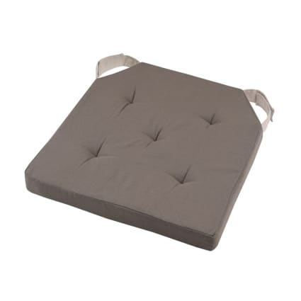 Lot de 4 galettes de chaise velcro en coton 38x38 cm taupe lin Duo ...