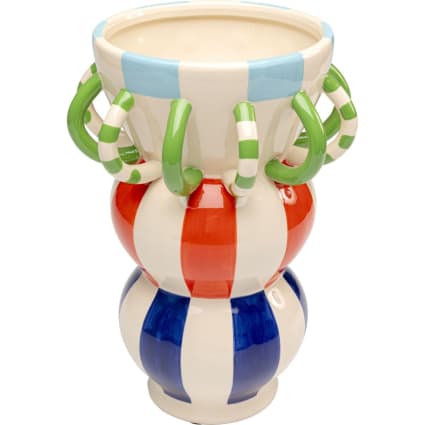 Vase en porcelaine motif damier à poignées vertes Harlequin | Maisons ...
