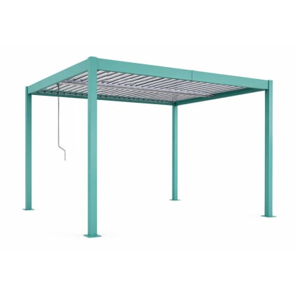 Pergola bioclimatique 4x3m structure aluminium lames orientables verte ...