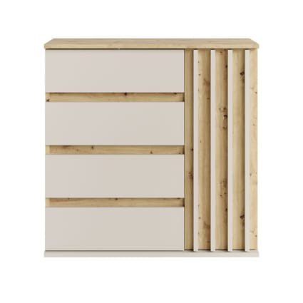Kommode Doris mit Schubladen 80x34x79,7cm Eiche Artisan / Kaschmir ...