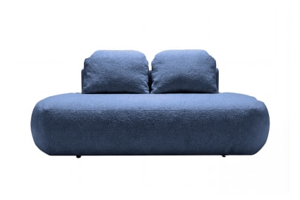 Canapé droit convertible tissu texturé 2 places - Bleu Colin | Maisons ...