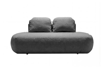 Canapé droit convertible tissu texturé 2 places - gris foncé Colin ...