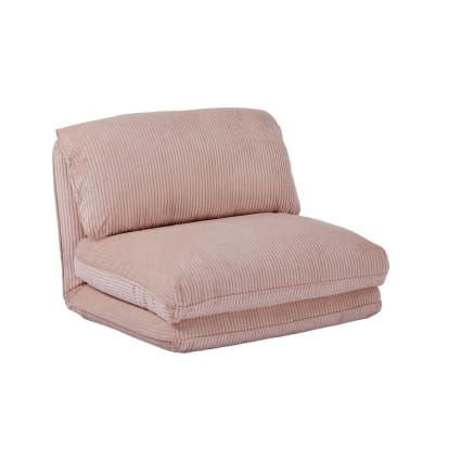 Chauffeuse convertible velours côtelé 1 place rose pâle Cosy | Maisons ...
