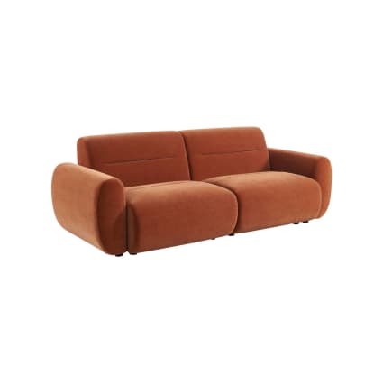 Canapé 3 places tissu terracotta Vinty | Maisons du Monde