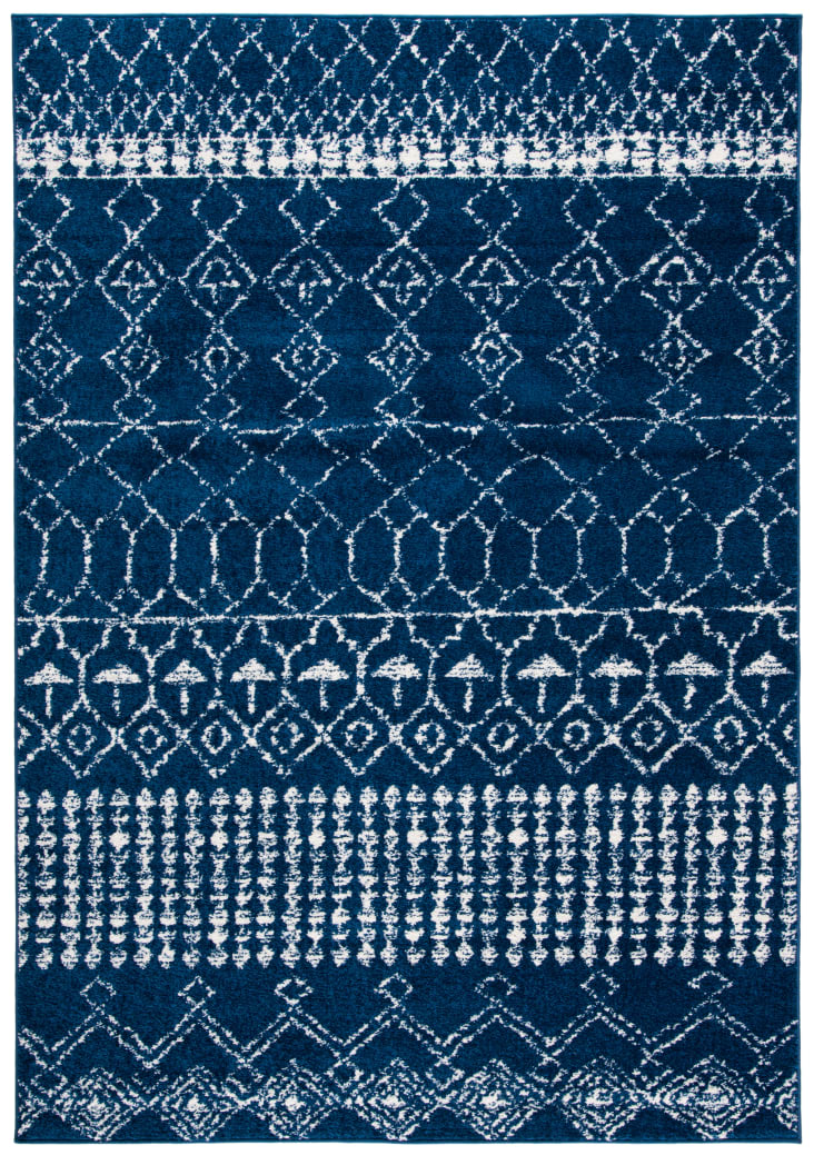 Alfombra azul marino/marfil 160 x 229 cm Tulum | Maisons du Monde