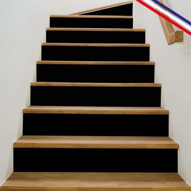 5er Set Treppenstufen-Aufkleber L100xB15cm TOTAL BLACK | Maisons du Monde