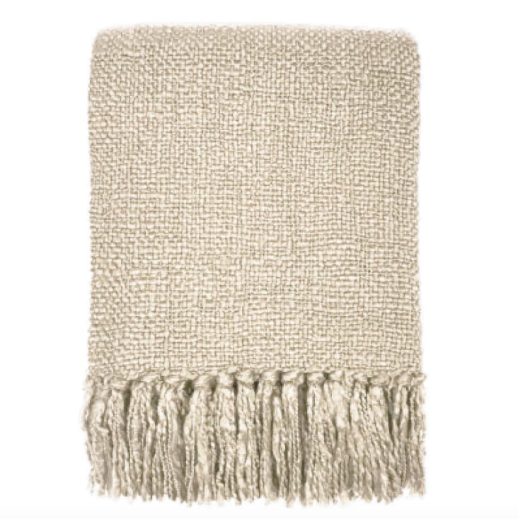 Plaid uni blanc ivoire 125x150 SOLID | Maisons du Monde