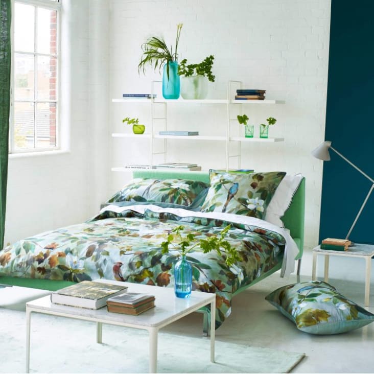 Housse de couette en Percale Celadon 200x200 cm cm MAPLE TREE | Maisons ...