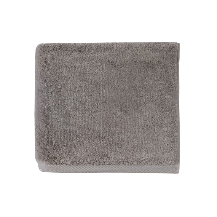 Serviette de bain en coton gris galet 40x60 ESSENTIEL | Maisons du Monde