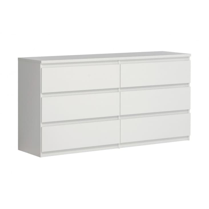 Grande commode 2x3 tiroirs blanc mat Benny | Maisons du Monde