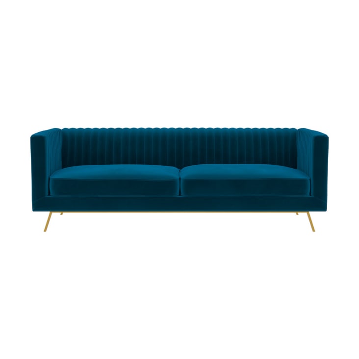 3-Sitzer-Sofa aus dunkelblauem Samt Gatsby | Maisons du Monde