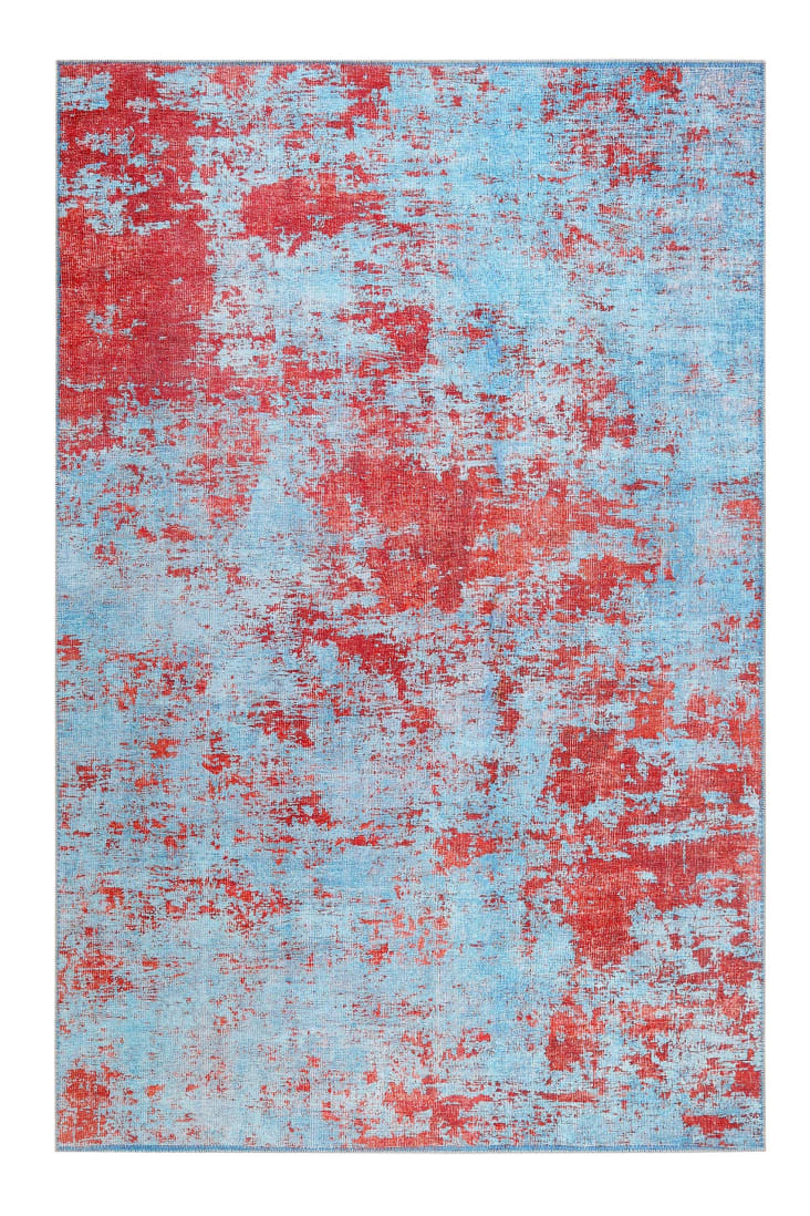 Tappeto extra piatto blu e rosso mattone 120x170 Hot spring | Maisons ...
