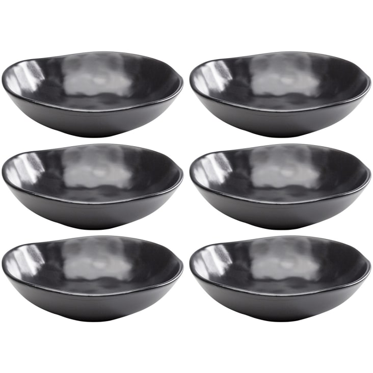 Set di 4 piatti moderni in ceramica neri Ø22 cm Organic | Maisons du Monde
