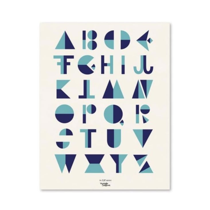 Cartel alfabeto de estilo cubista azul ALPHABET | Maisons du Monde