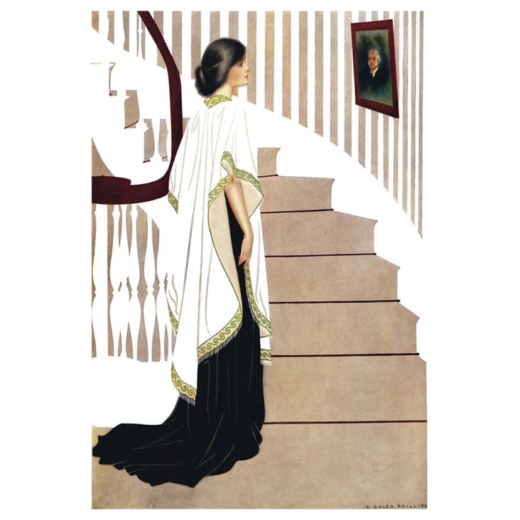 Stampa su tela - Portrait of Elsie, 1912 - C. Coles Phillips cm. 40x60 ...