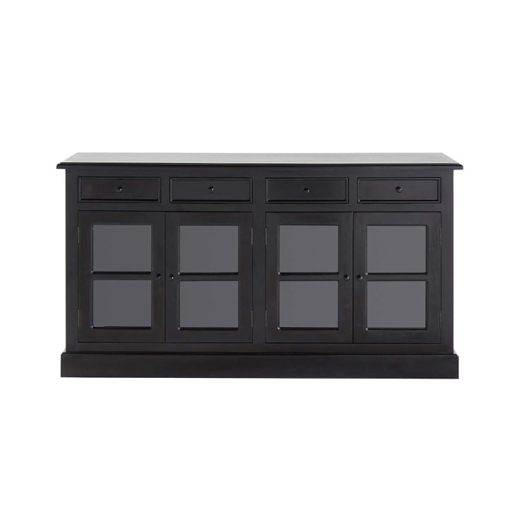 Aparador de madera de caoba maciza negra de 160 cm Soho | Maisons du Monde
