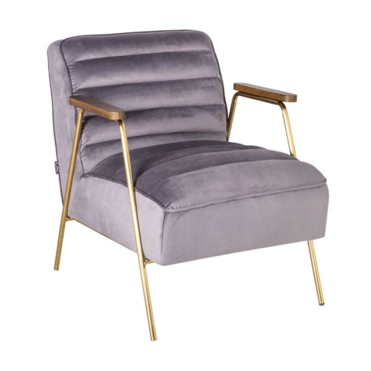 Sessel Samt Grau