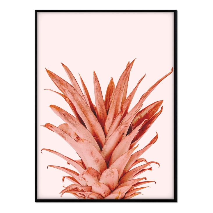 Póster con marco negro - piña color salmón - 30x40 Tropical | Maisons ...