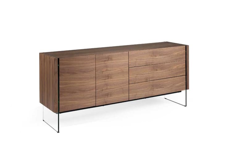 Aparador Malta patas cristal y mueble en MDF chapado nogal PREMIUM ...